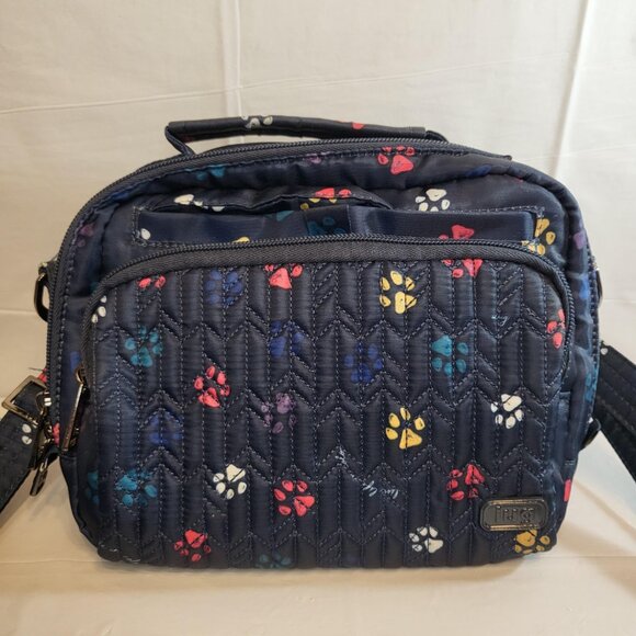 lug | Bags | Lug Mini Ranger Crossbody Purse Navy Blue With Paw Prints ...